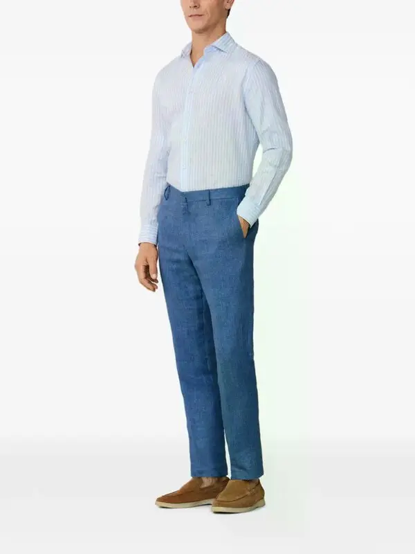 HACKETT LONDON Delavé-weave Linen Trousers