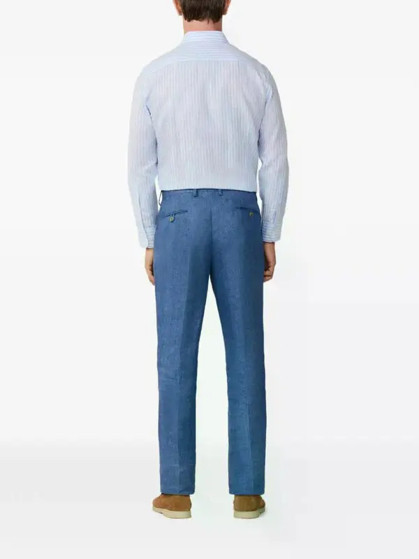 HACKETT LONDON Delavé-weave Linen Trousers
