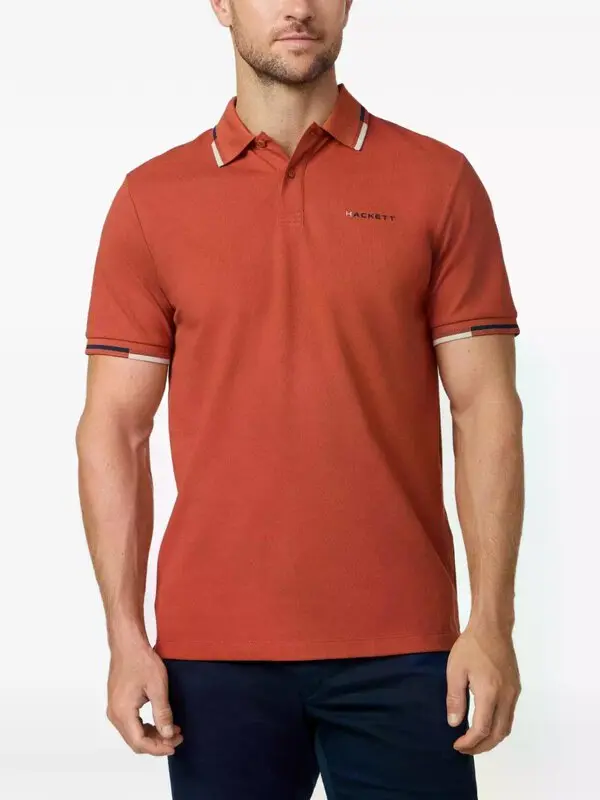 HACKETT LONDON Tipped Jacquard Polo Shirt