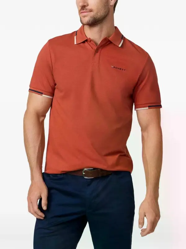 HACKETT LONDON Tipped Jacquard Polo Shirt