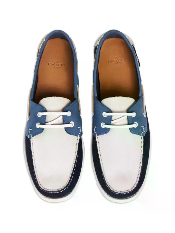 HACKETT LONDON Nubuck Panelled Boat Shoes