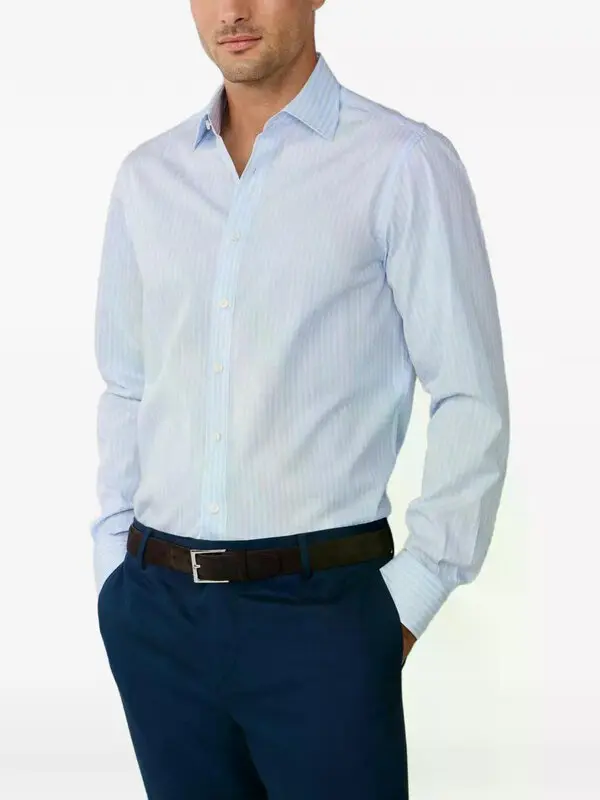 HACKETT LONDON Button-down Striped Cotton Shirt