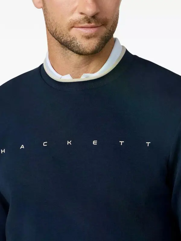 HACKETT LONDON Logo-print Crew-neck Sweater