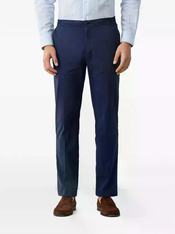HACKETT LONDON Pleated Elasticated-waistband Chino Trousers