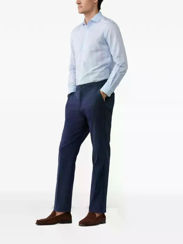 HACKETT LONDON Pleated Elasticated-waistband Chino Trousers