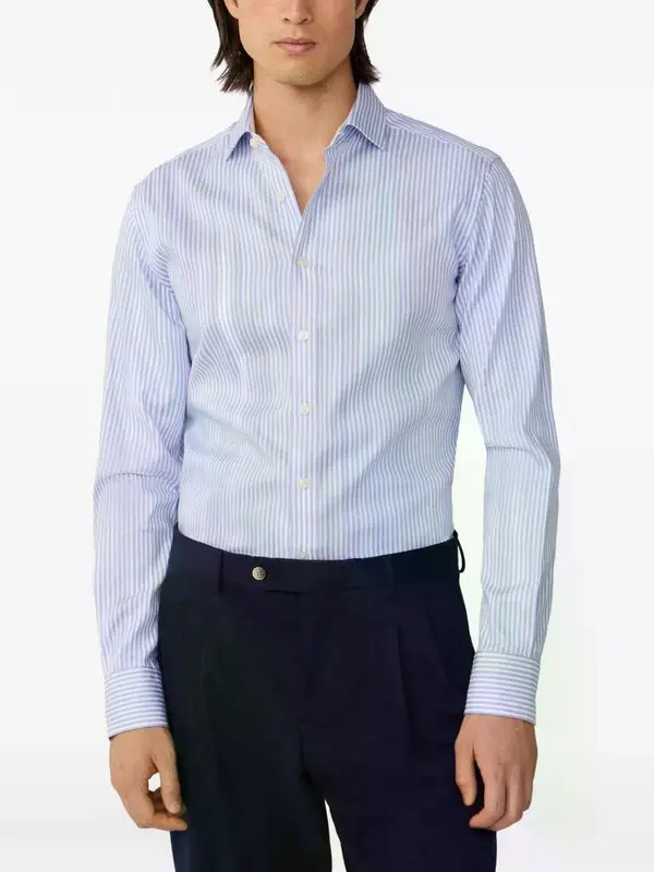 HACKETT LONDON Bengal-stripe Kent-collar Shirt
