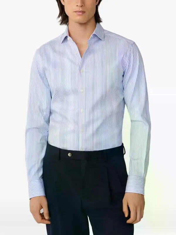 HACKETT LONDON Bengal-stripe Kent-collar Shirt