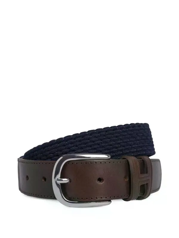 HACKETT LONDON Plaited Webbing And Leather Belt