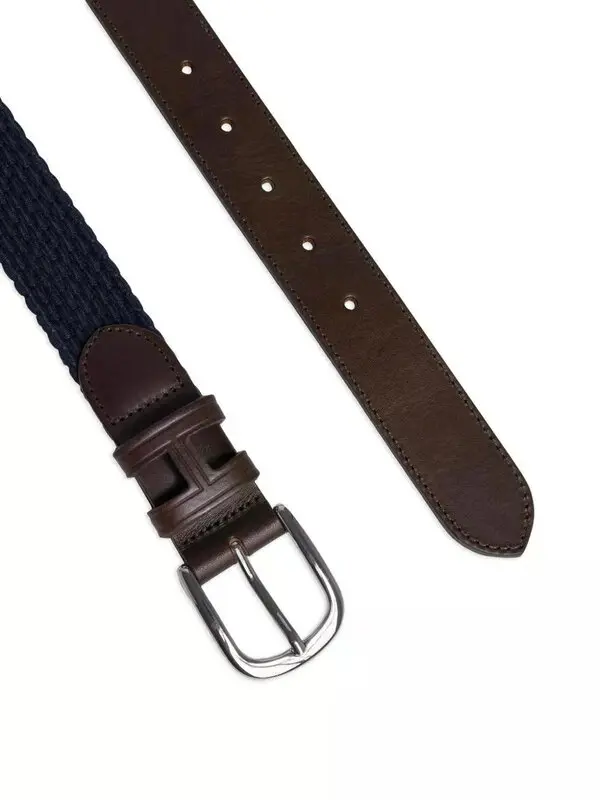 HACKETT LONDON Plaited Webbing And Leather Belt