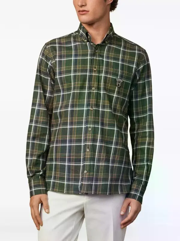 HACKETT LONDON Plaid Elbow-patch Shirt