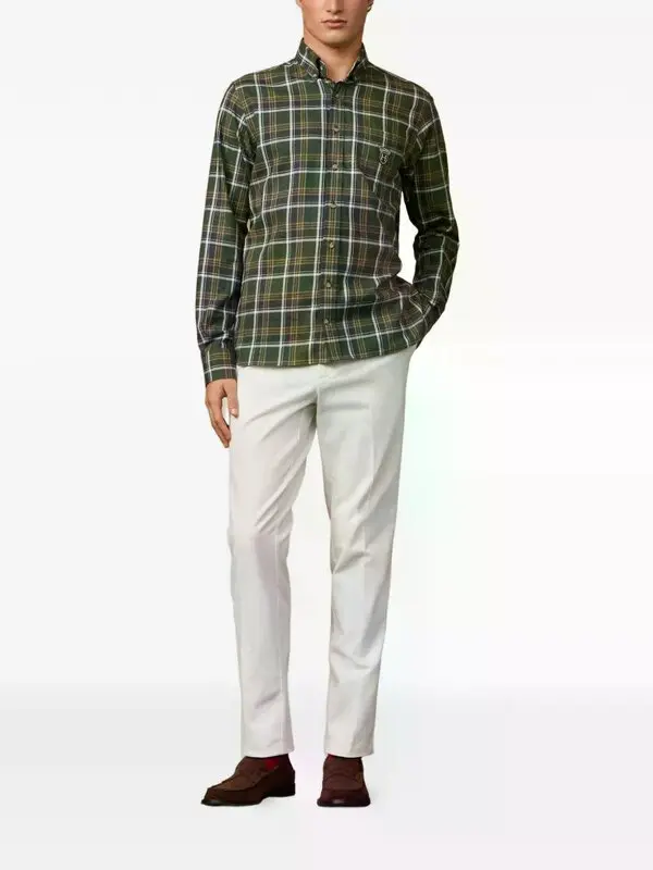 HACKETT LONDON Plaid Elbow-patch Shirt
