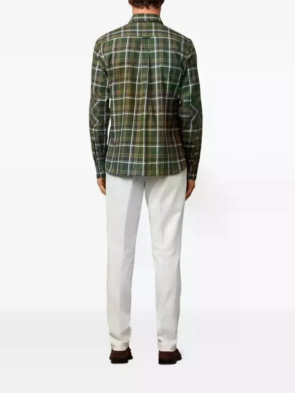 HACKETT LONDON Plaid Elbow-patch Shirt