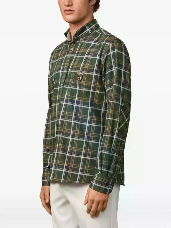HACKETT LONDON Plaid Elbow-patch Shirt