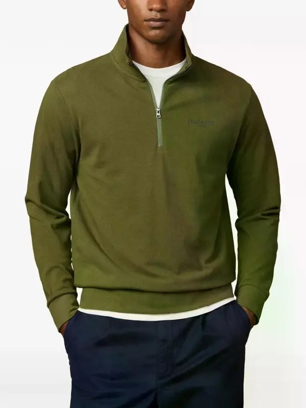 HACKETT LONDON Pique Knit Quarter-zip Sweater