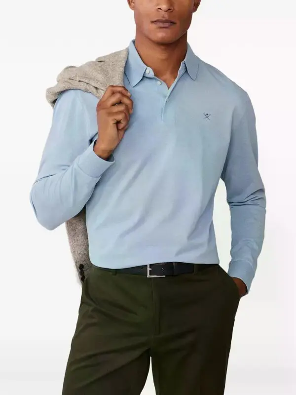 HACKETT LONDON Long-sleeve Embroidered Polo Shirt