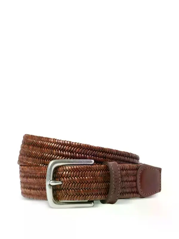 HACKETT LONDON Braided Leather Belt - Brown