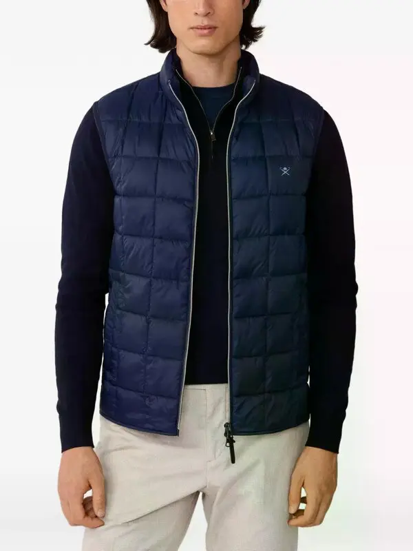 HACKETT LONDON Quilted Gilet With High Neck And Zip Fastening