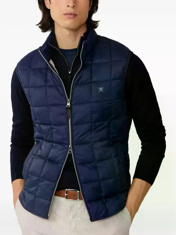 HACKETT LONDON Quilted Gilet With High Neck And Zip Fastening