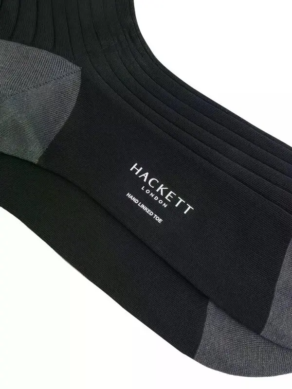 HACKETT LONDON Ribbed Mercerised Cotton Socks