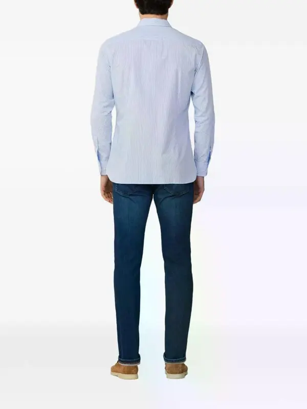 HACKETT LONDON Striped Cotton-poplin Shirt