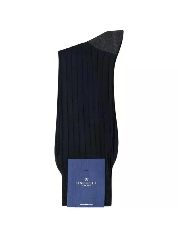 HACKETT LONDON Mercerised Cotton Ribbed Dress Socks