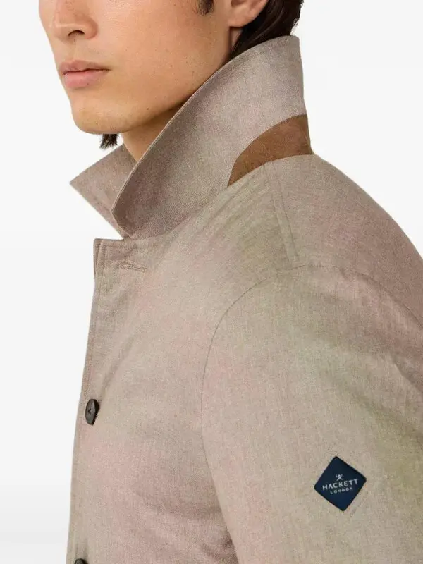 HACKETT LONDON Herringbone-pattern Padded Overshirt