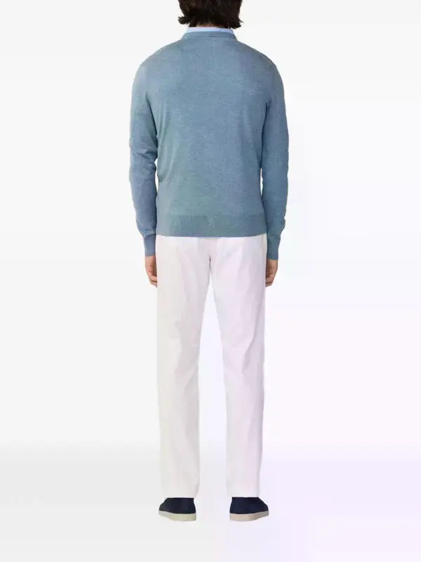 HACKETT LONDON V-neck Embroidered Sweater