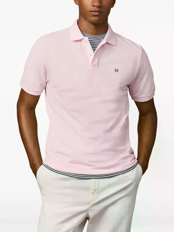HACKETT LONDON Stripe-trim Logo-embroidered Polo Shirt