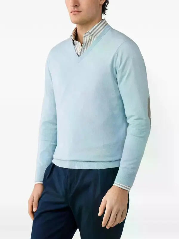 HACKETT LONDON V-neck Elbow-patch Sweater