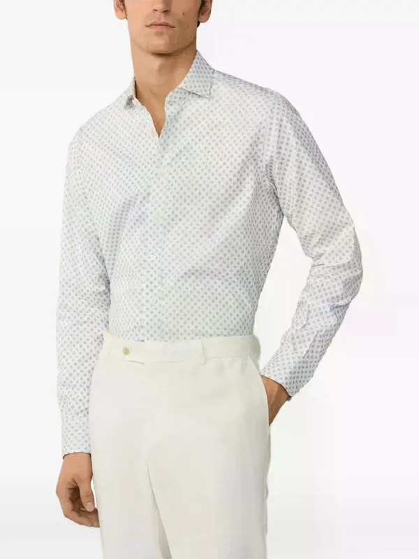 HACKETT LONDON Floral-print Button-down Cotton Shirt