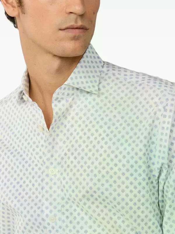 HACKETT LONDON Floral-print Button-down Cotton Shirt