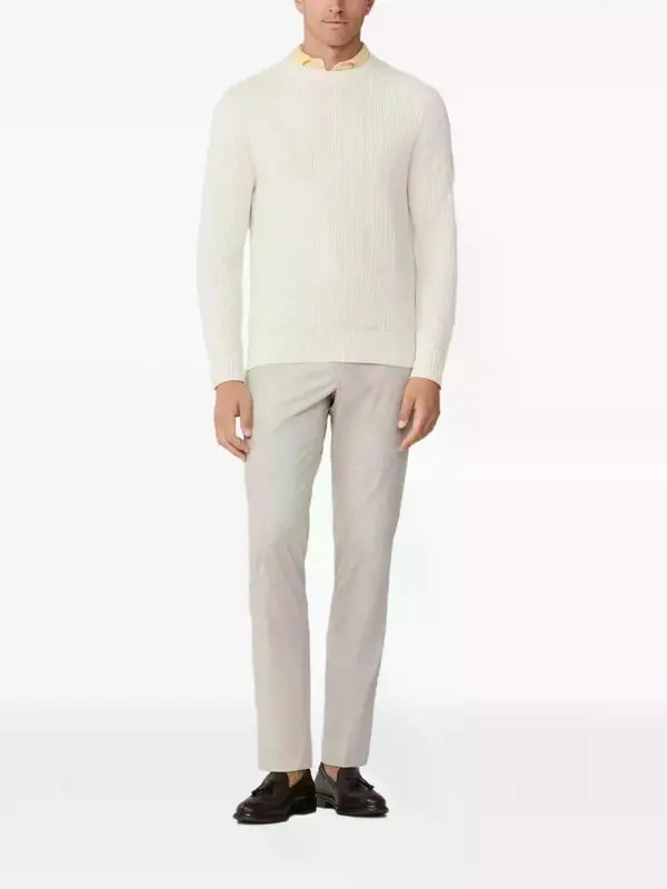 HACKETT LONDON Raglan-sleeve Crew-neck Cotton Jumper