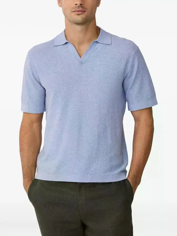 HACKETT LONDON Riviera Textured-knit Polo Shirt