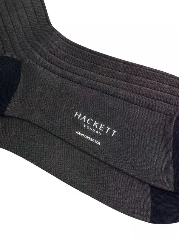HACKETT LONDON Ribbed-knit Mercerised-cotton Socks