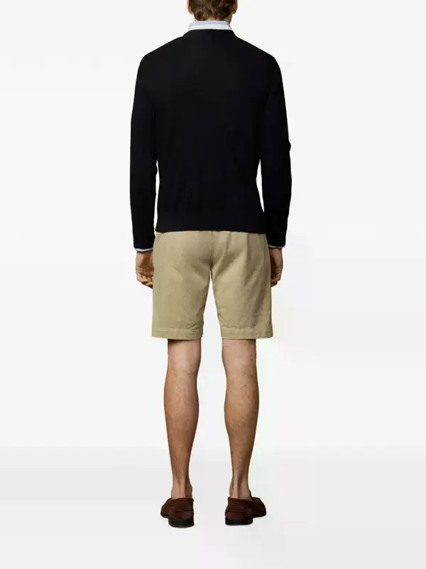 HACKETT LONDON Embroidered-logo V-neck Cotton Jumper