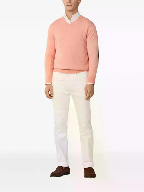 HACKETT LONDON V-neck Elbow-patch Sweatshirt