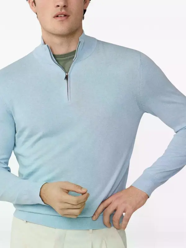 HACKETT LONDON Quarter-zip Cotton Sweater