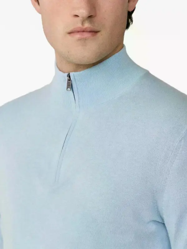 HACKETT LONDON Quarter-zip Cotton Sweater