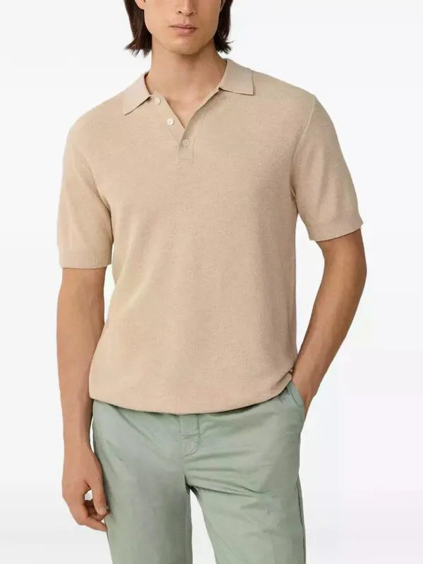 HACKETT LONDON Short-sleeve Knitted Cotton Polo Shirt