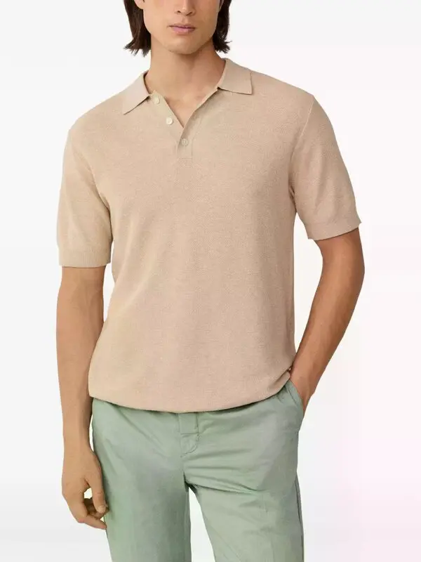 HACKETT LONDON Short-sleeve Knitted Cotton Polo Shirt