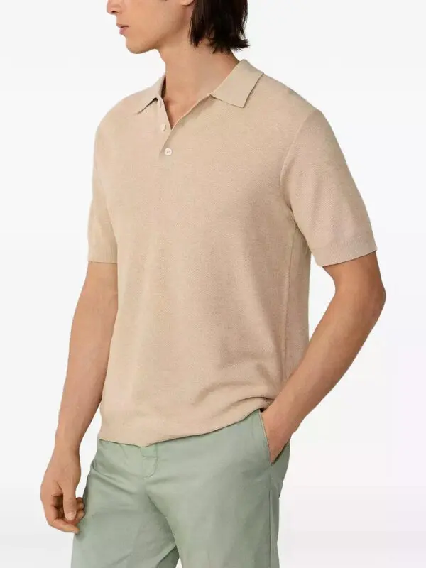 HACKETT LONDON Short-sleeve Knitted Cotton Polo Shirt
