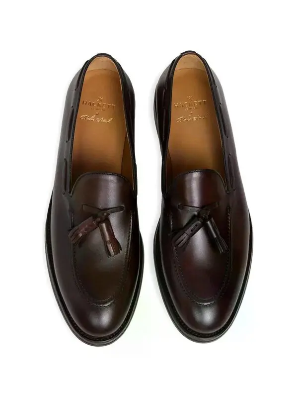 HACKETT LONDON Mayfair Crust Tassel Leather Loafers