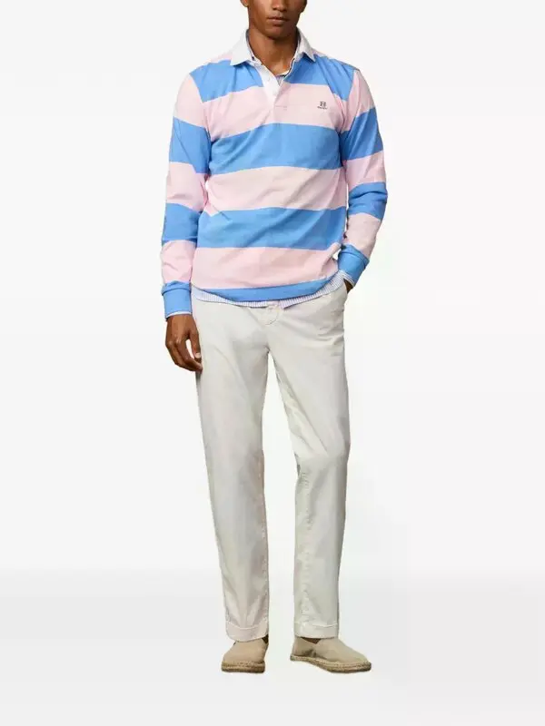 HACKETT LONDON Striped Cotton-jersey Rugby Shirt