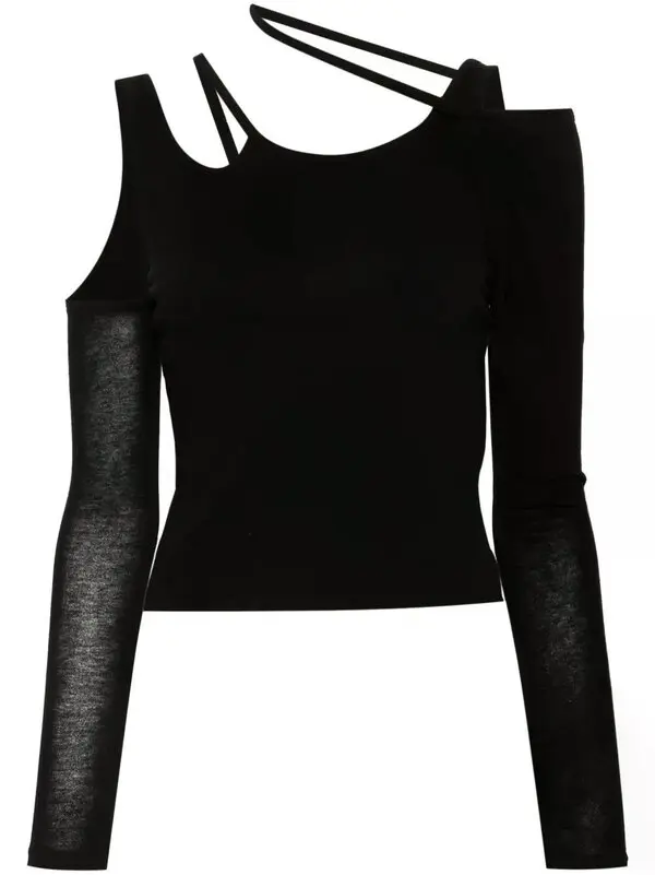 Yohji Yamamoto Asymmetrical Cold-shoulder Top