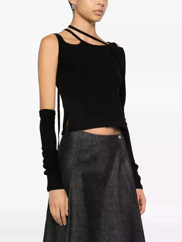 Yohji Yamamoto Asymmetrical Cold-shoulder Top