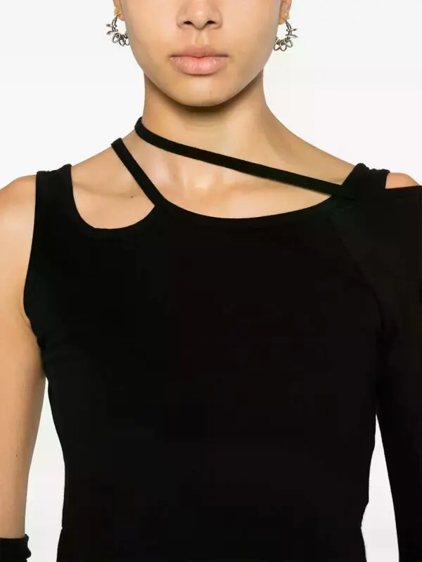 Yohji Yamamoto Asymmetrical Cold-shoulder Top