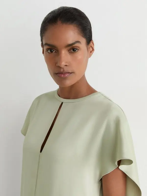 REISS Alice Satin Mini Dress With Cape Detail