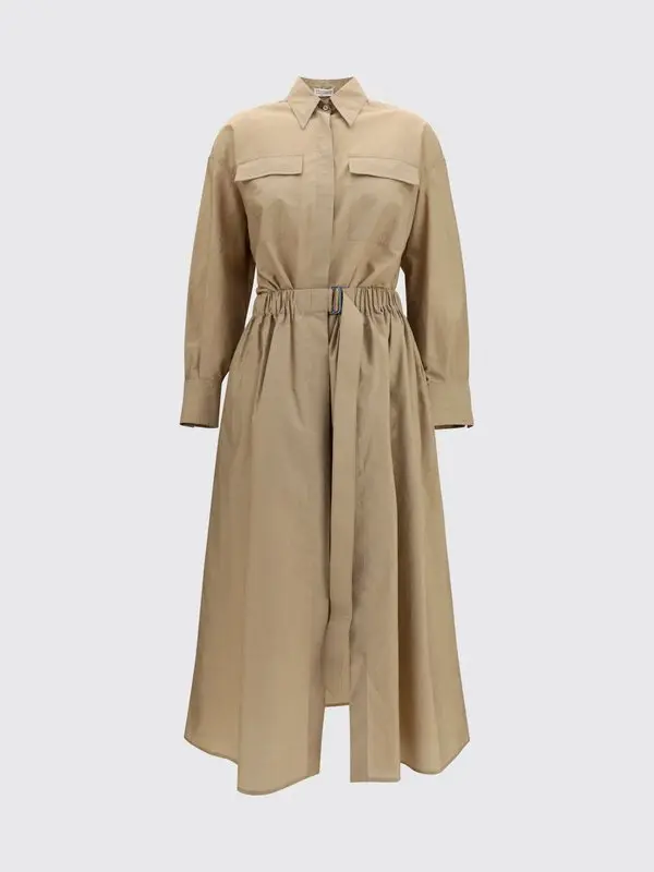 Brunello Cucinelli Cotton Midi Shirtdress With Tie-waist Belt