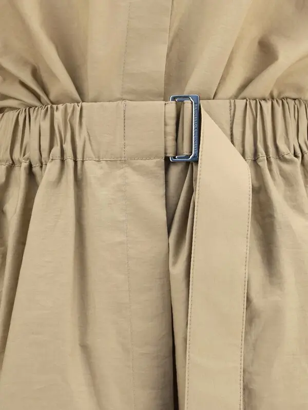 Brunello Cucinelli Cotton Midi Shirtdress With Tie-waist Belt