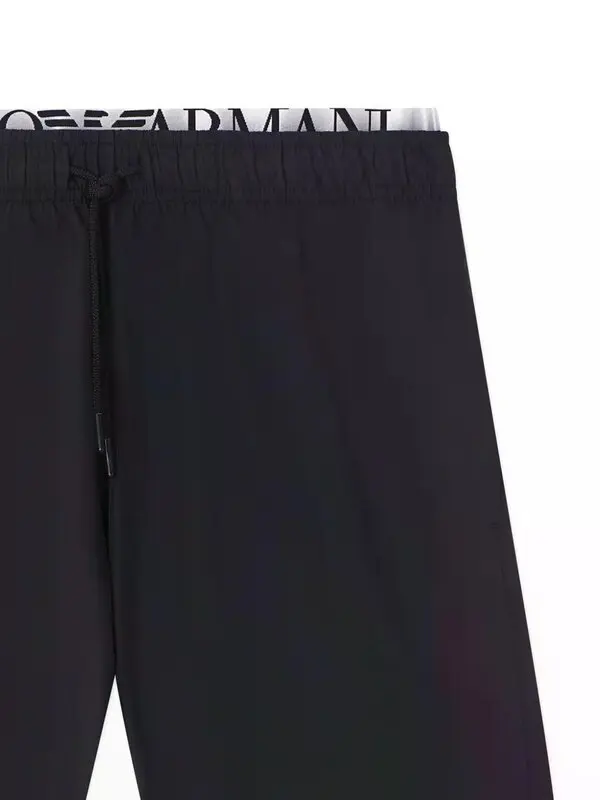 Emporio Armani Logo Waistband Swim Shorts - Black